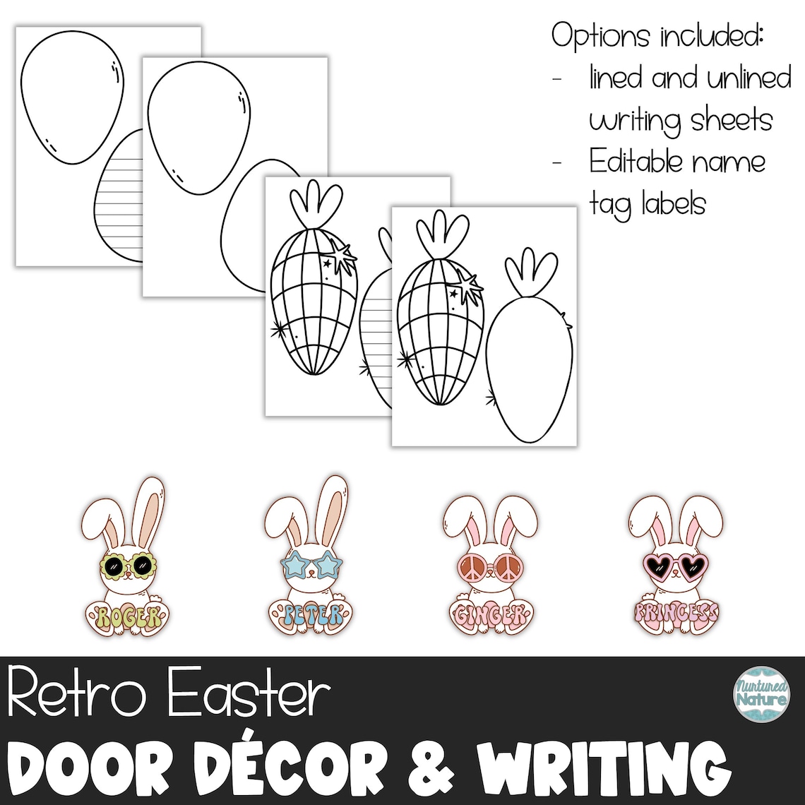 Easter Door Decor for Classroom, Retro Classroom Decor Bundle, Easter ...