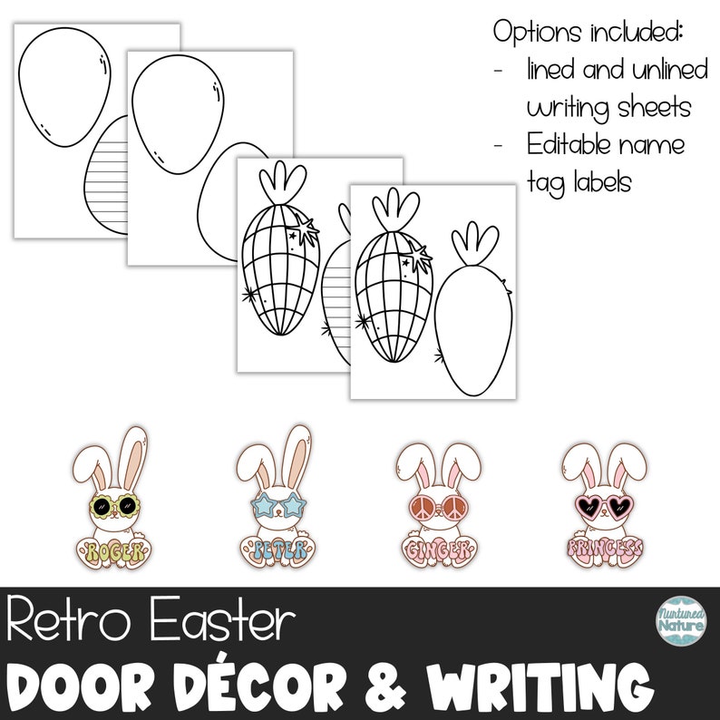 Easter Door Decor for Classroom, Retro Classroom Decor Bundle, Easter ...