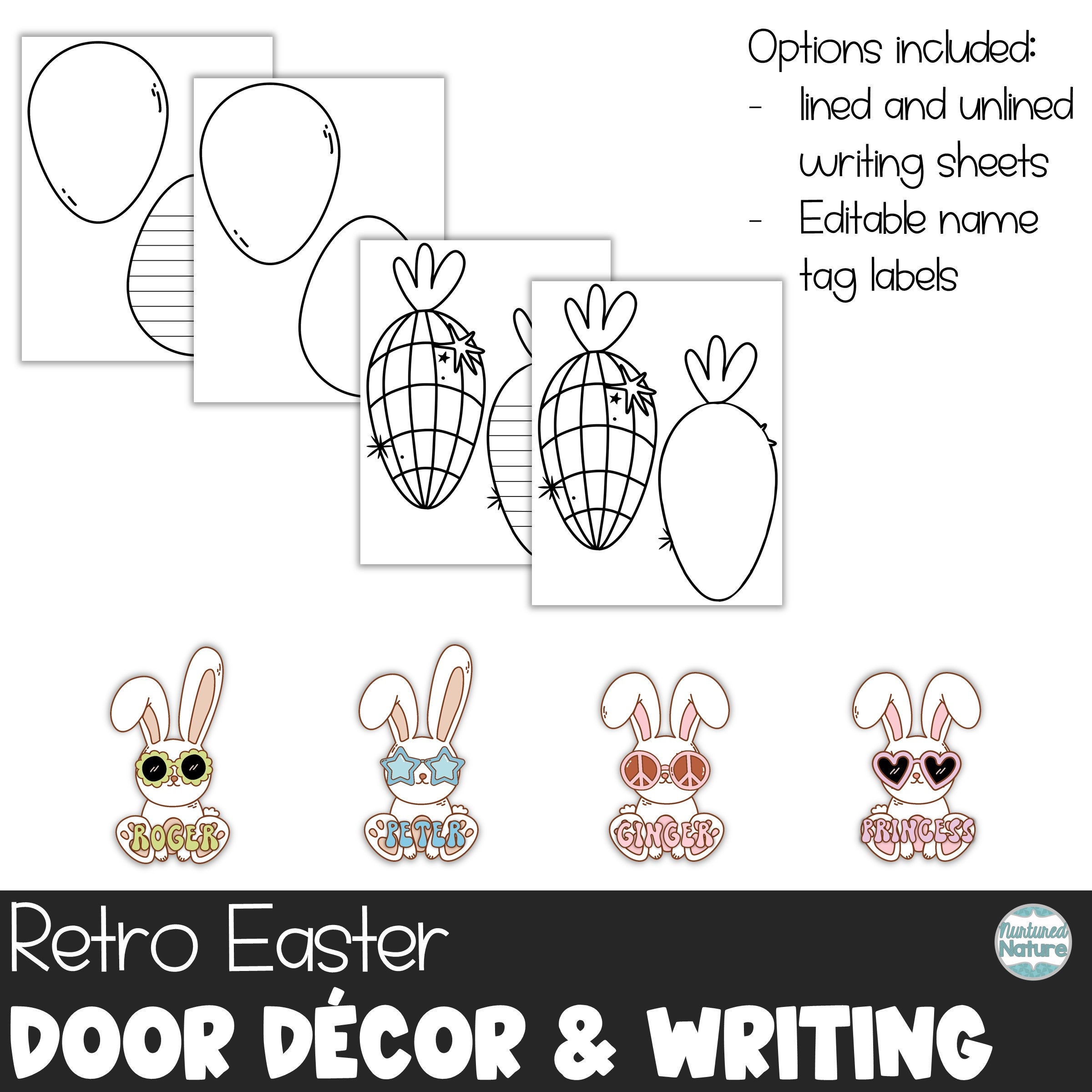Easter Door Decor for Classroom, Retro Classroom Decor Bundle, Easter ...