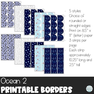 Printable Bulletin Board Border Ocean Theme Classroom Decor - Etsy