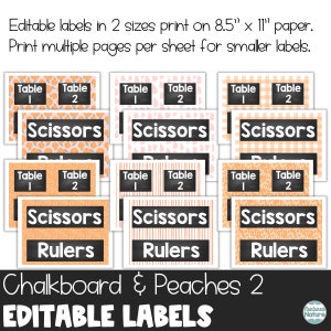 Classroom Labels Editable, Peaches Printable, Farmhouse Classroom Theme ...