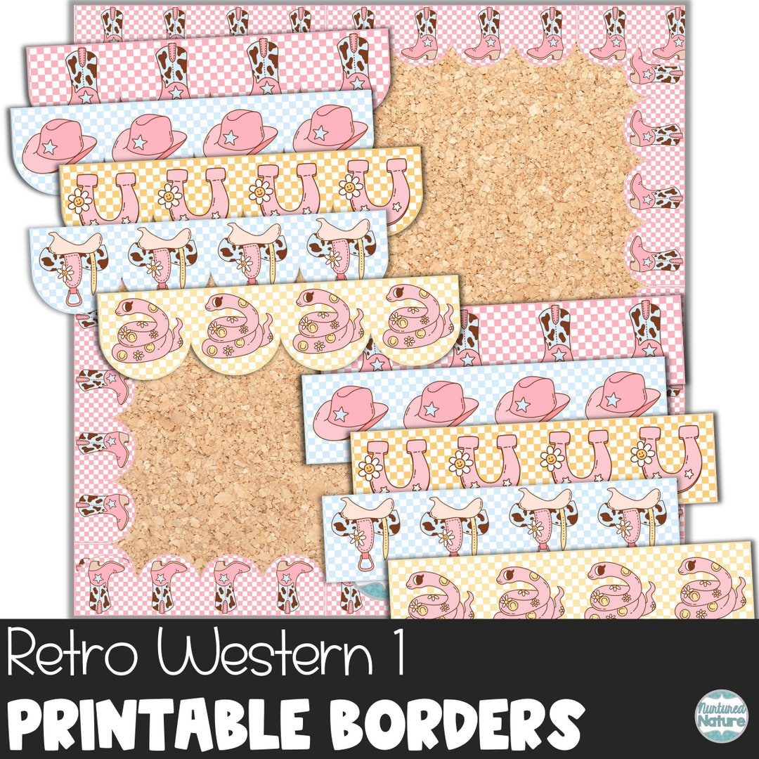 Retro Western Bulletin Board Border, Back to School Classroom Decor ...