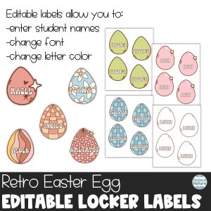 Easter Decor, Cubby Tags, Retro Decor, Editable Labels Printable ...
