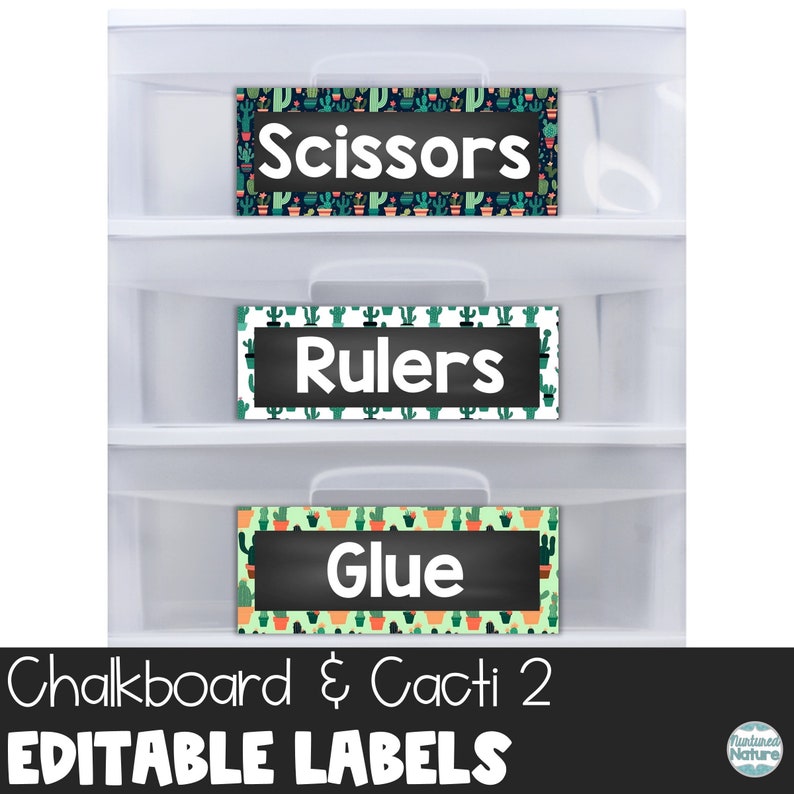 Classroom Labels Editable, Farmhouse Classroom Decor, Cactus Printable ...