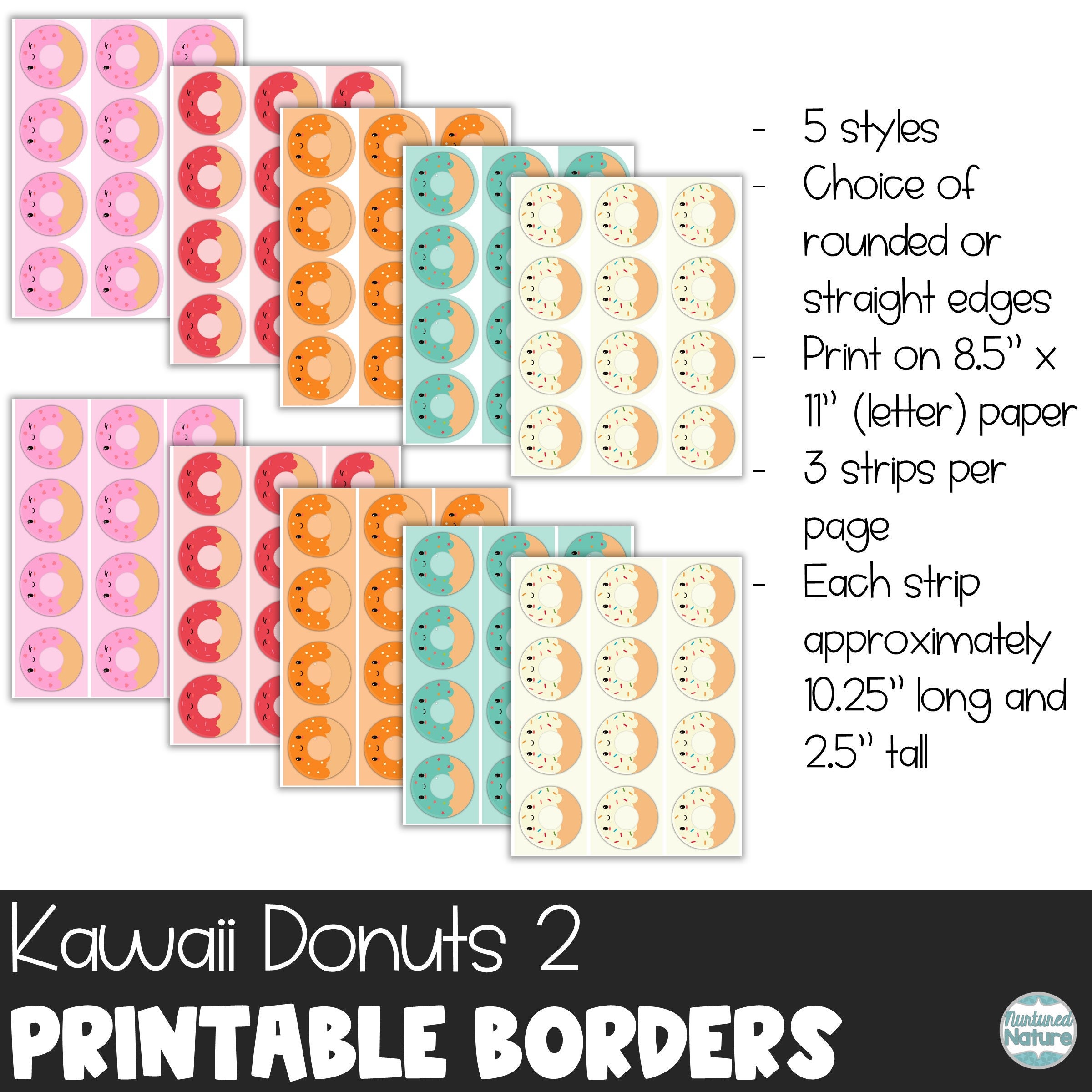 Printable Bulletin Board Border Kawaii Donut Donut Shop - Etsy