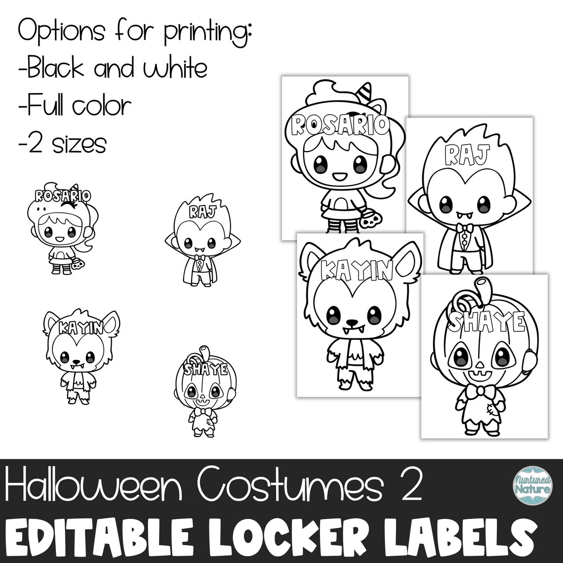 Editable Name Tags for School, Halloween Name Tags Printable, Cubby ...