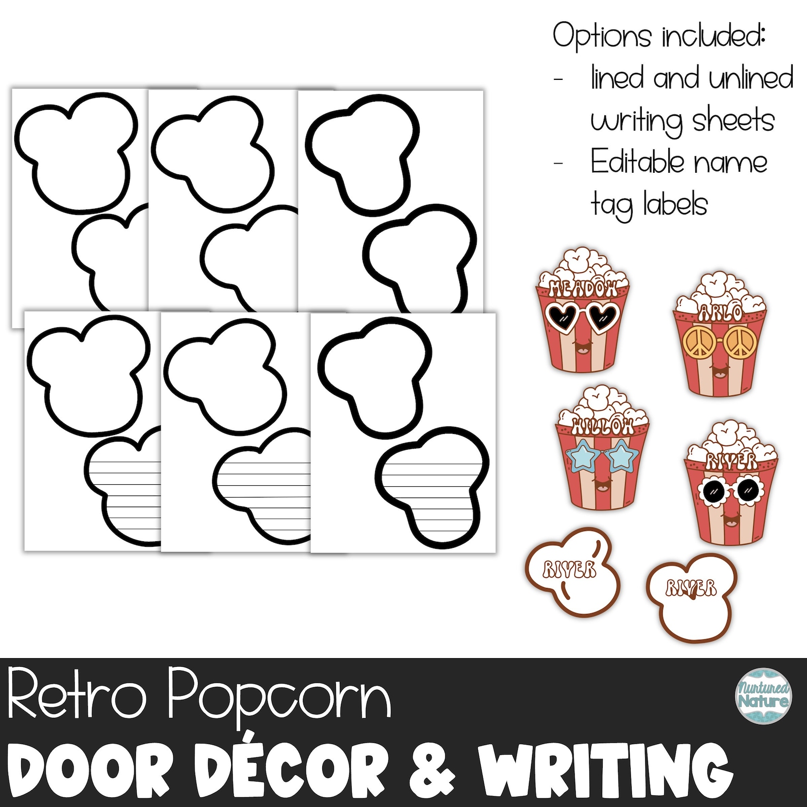Back to School Classroom Decor, Retro Popcorn Bucket Printable ...
