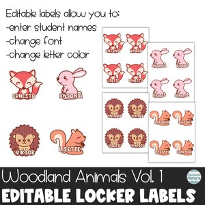 Cubby Labels, Woodland Theme Decor, Animal Theme Decor, Locker Label ...