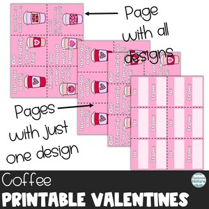 Coffee Valentines Cards, Valentines Day Cards for Kids Classrooms ...