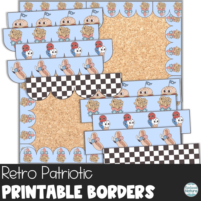 Printable Bulletin Board Border, Retro Classroom Decor, Picnic Food ...