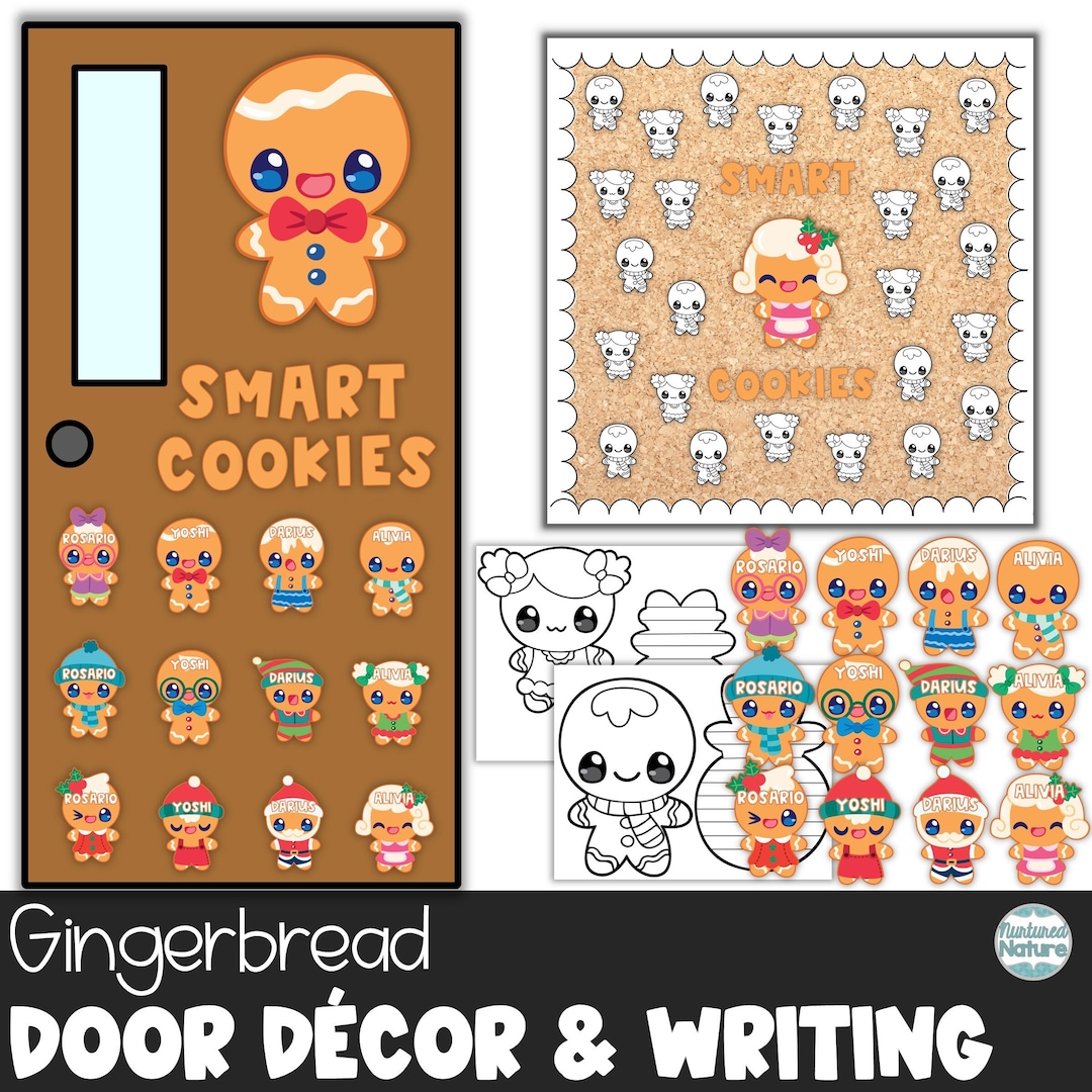 Gingerbread Bulletin Board, Christmas Classroom Door Decoration ...
