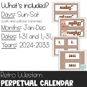 Editable Calendar, Classroom Flip Calendar Set, Western Theme Classroom ...