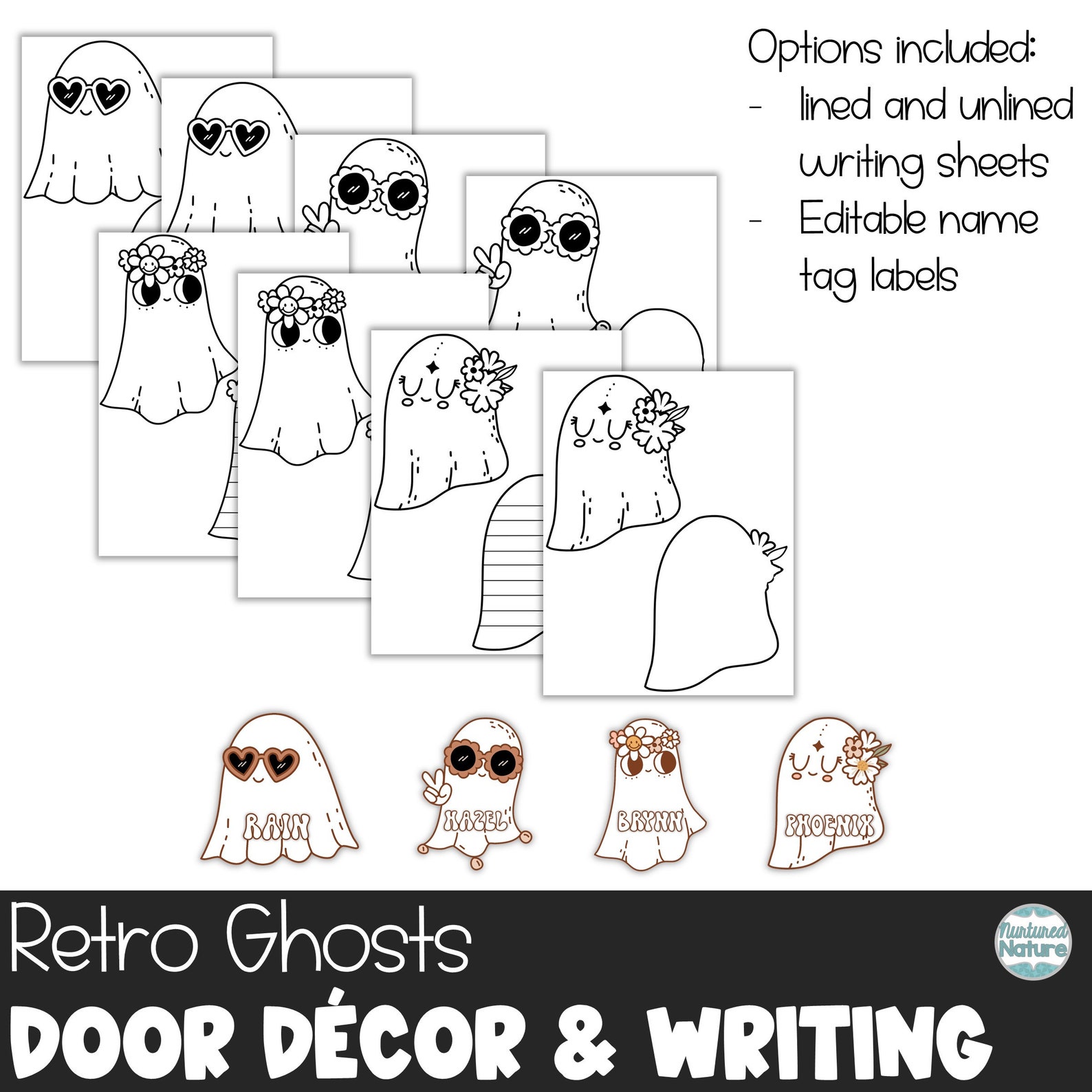 Halloween Classroom Door Decor, Halloween Bulletin Board Kit, Retro ...
