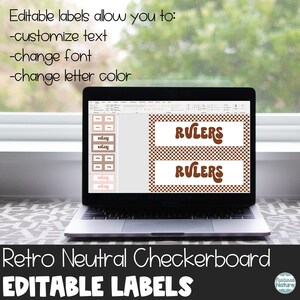 Classroom Labels Editable, Retro Classroom Decor, Neutral Classroom ...