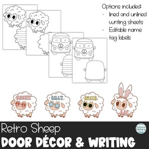 Spring Door Decor for Classroom, Sheep, Retro Classroom Decor Bundle ...
