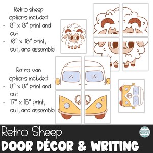 Spring Door Decor for Classroom, Sheep, Retro Classroom Decor Bundle ...