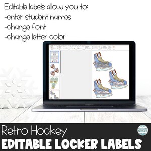 Editable Name Tags for School, Hockey Decor, Retro Winter Bulletin ...