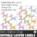 Editable Name Tags for School, Retro Balloon Dog, Cubby Tags, Editable ...