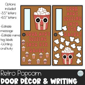 Back to School Classroom Decor, Retro Popcorn Bucket Printable ...