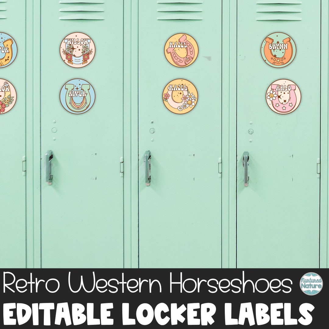 Editable Name Tags for School, Retro Western Print Cowgirl Decor ...