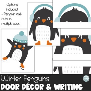 Penguin Winter Door Decorations Classroom, Bulletin Board Kit Christmas ...
