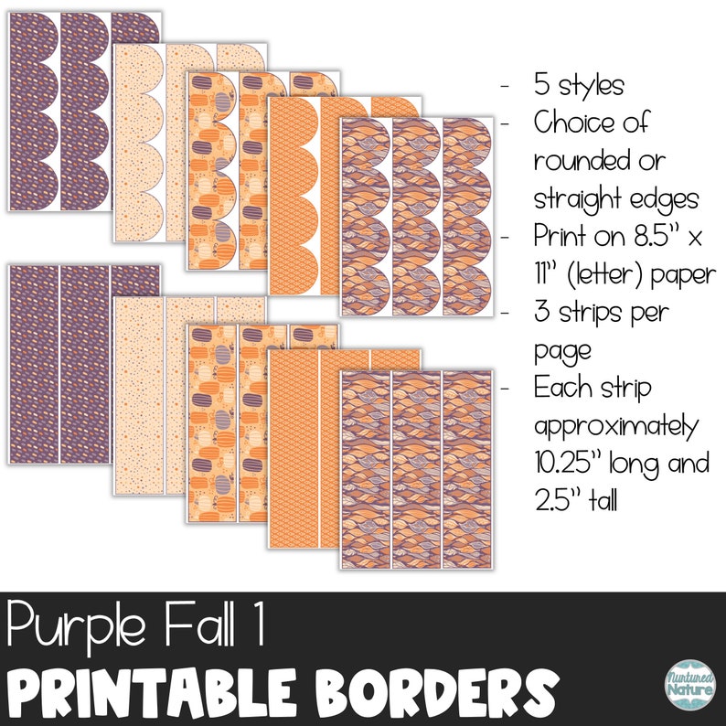 Printable Bulletin Board Borders Fall Classroom Decor - Etsy