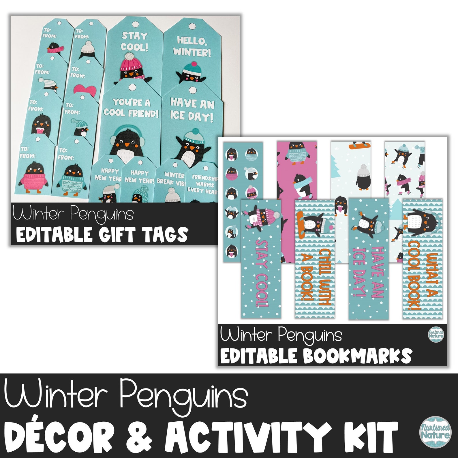 Penguin Winter Classroom Decor Kit, Winter Decorations, Class Gifts ...