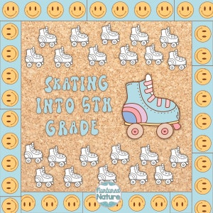 Printable Bulletin Board Border, Retro Classroom Decor, Retro Roller ...