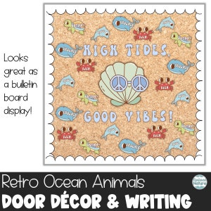 Ocean Animals Decor, Retro Classroom Decor, Summer Classroom Door, End ...