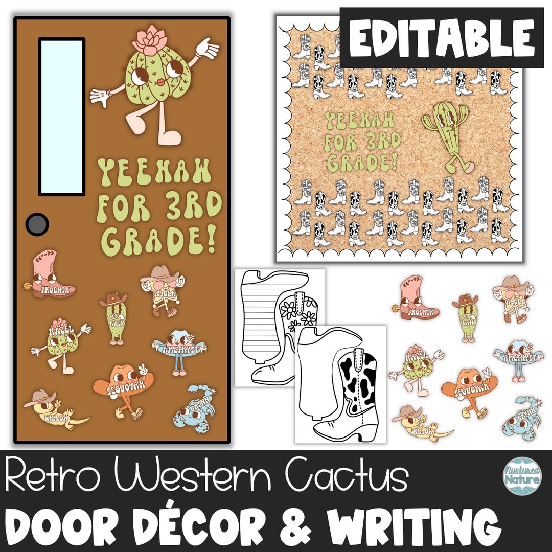 Retro Western Bulletin Board Kit, Western Theme Classroom Decor, Back ...
