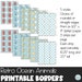 Printable Bulletin Board Border, Ocean Animals, Retro Summer Bulletin ...