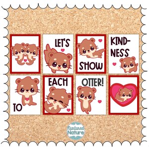 Valentine’s Day Bulletin Board, Printable Poster Set, Otter Decorations ...