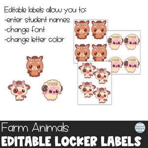 Editable Name Tags for School, Farm Animal Printables, Cubby Tags ...