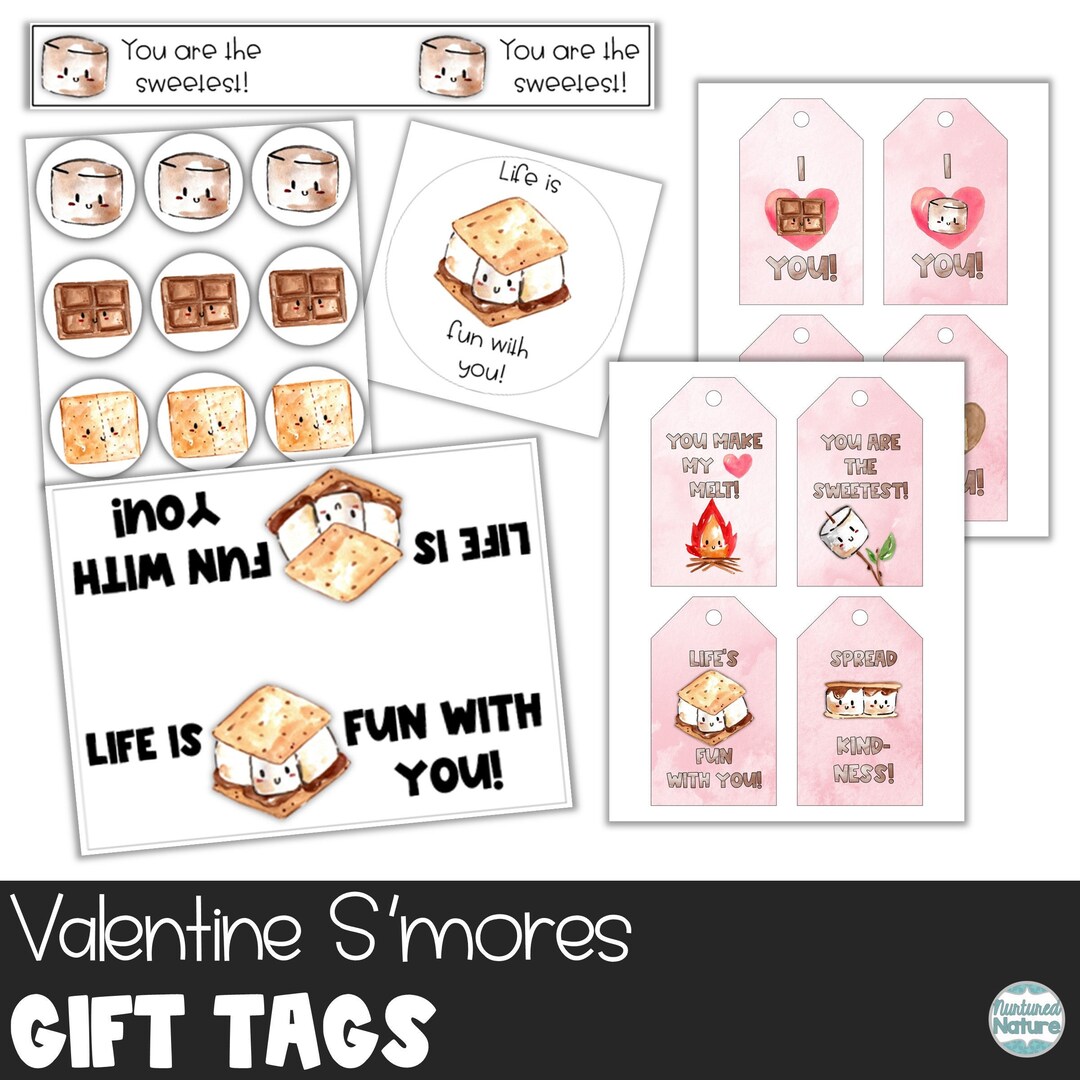 Gift Tags for Students, Gift Tags Printable Kids, S’mores Party Kit ...