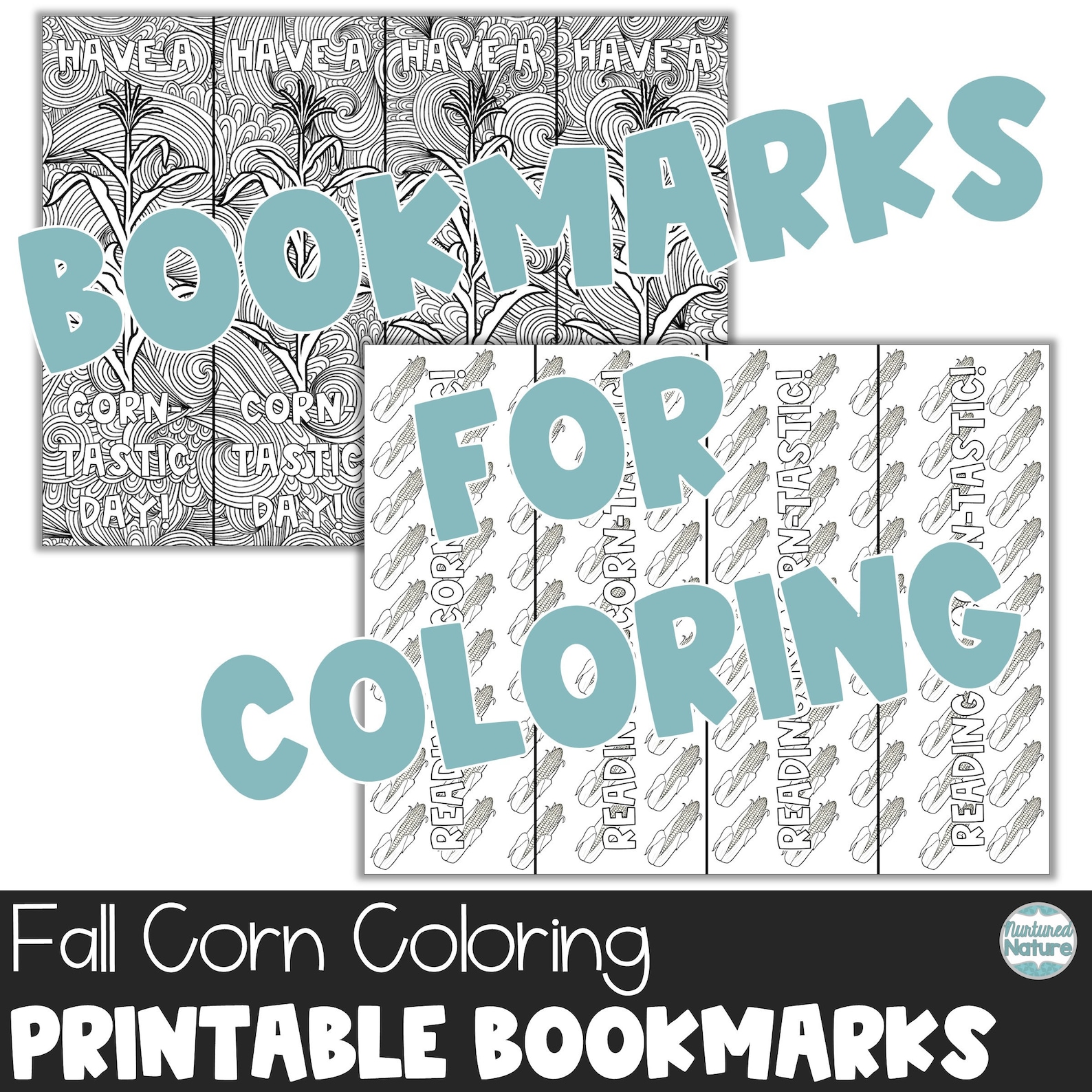 Fall Coloring Bookmarks, Zentangle Patterns, Corn, Coloring Sheets ...