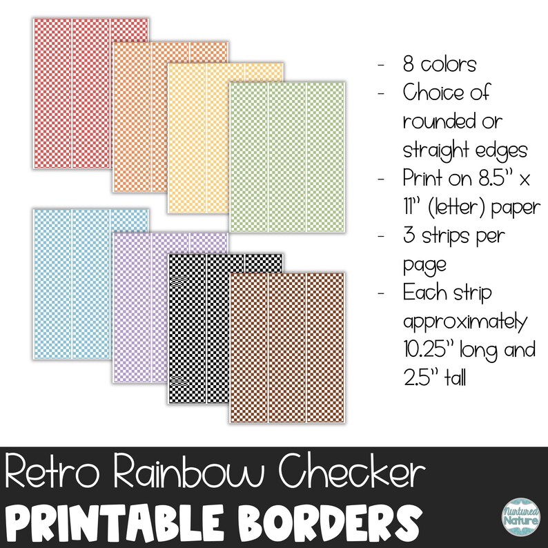 Printable Bulletin Board Border, Retro Classroom Decor Bundle, Rainbow ...