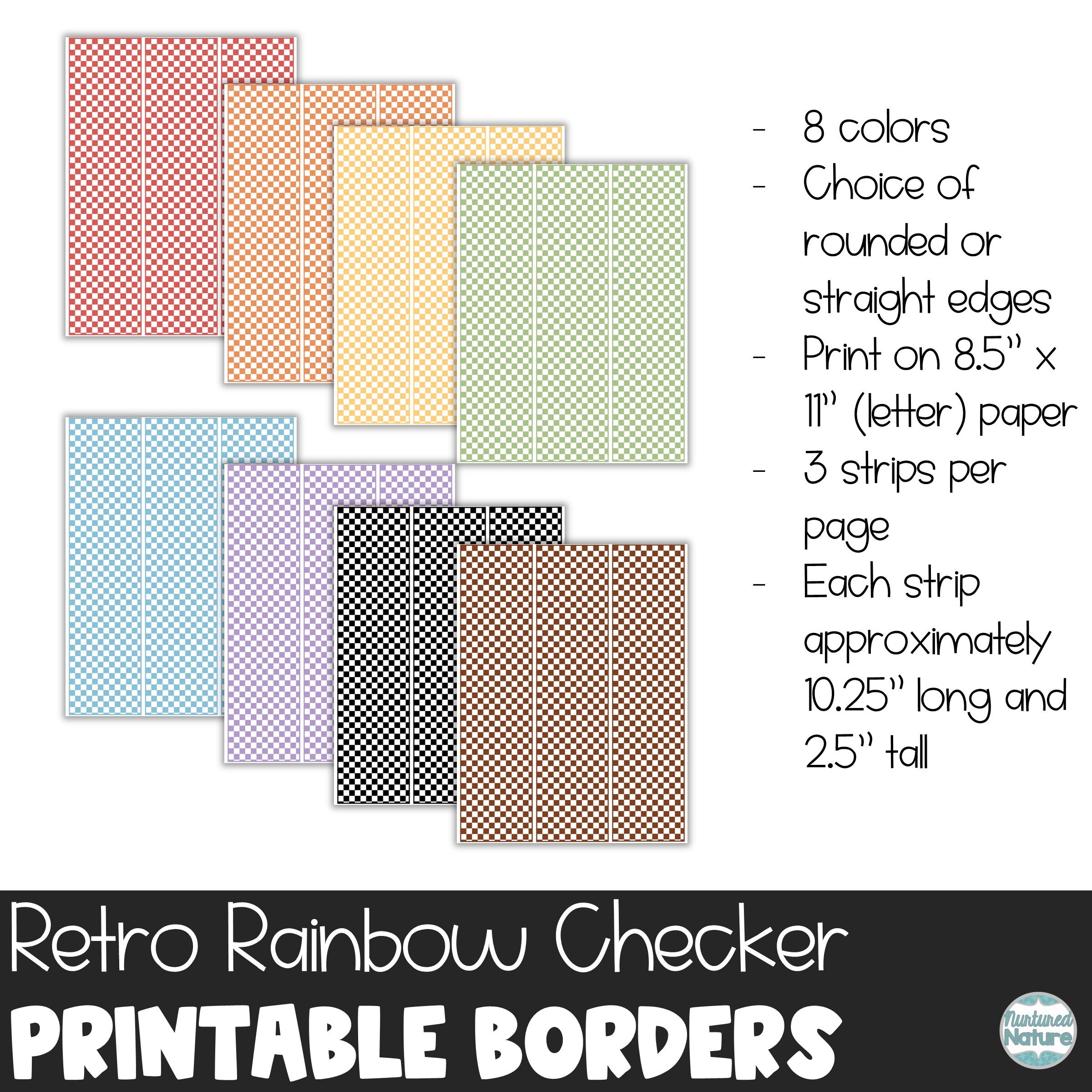 Printable Bulletin Board Border, Retro Classroom Decor Bundle, Rainbow ...