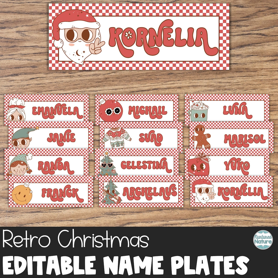 Classroom Name Tags, Christmas Classroom Decor, Christmas Decorations ...