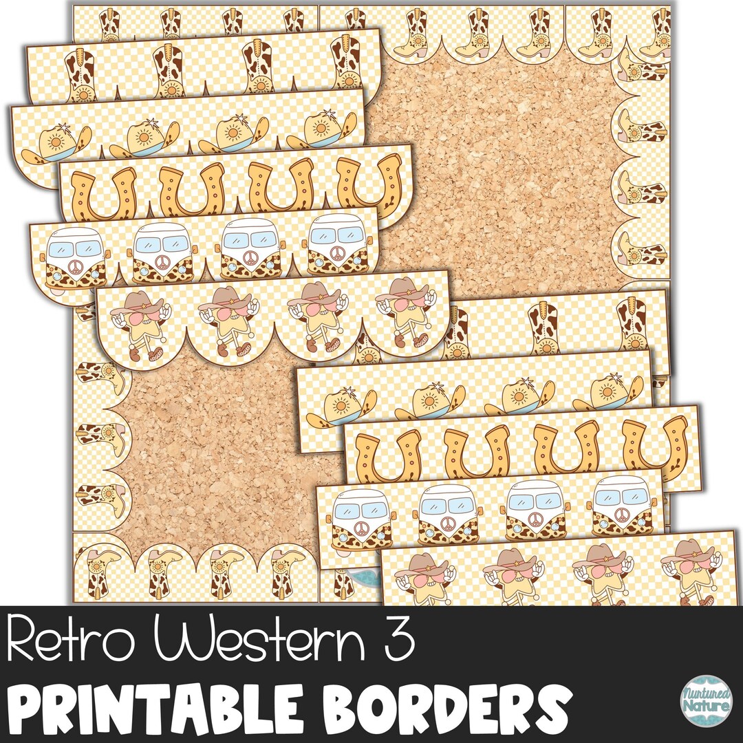 Retro Western Bulletin Board Border, Back to School Classroom Decor ...
