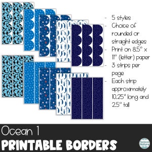 Printable Bulletin Board Border, Ocean Theme Classroom Decor, Orca ...