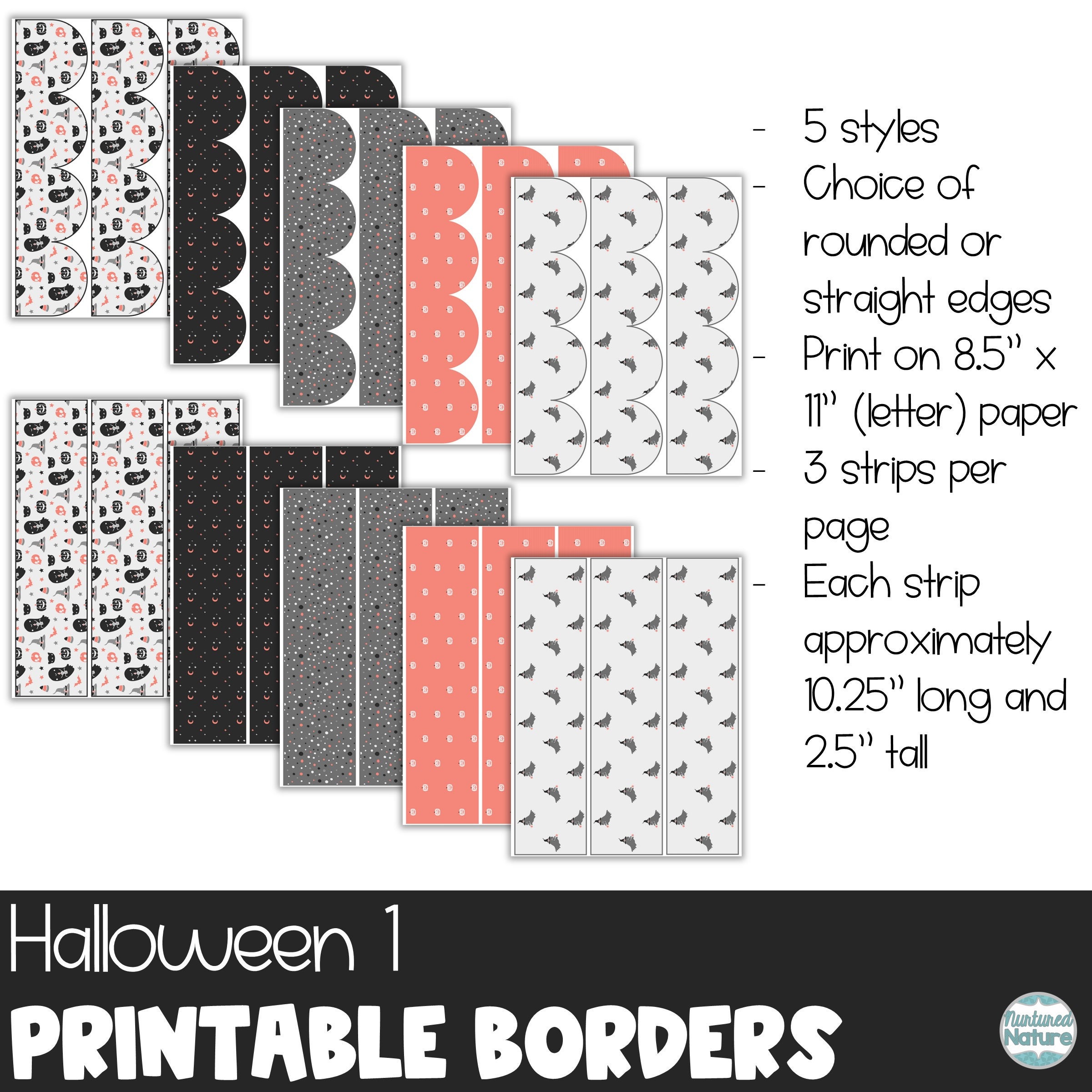 Printable Bulletin Board Borders, Halloween Classroom Decor, Halloween ...