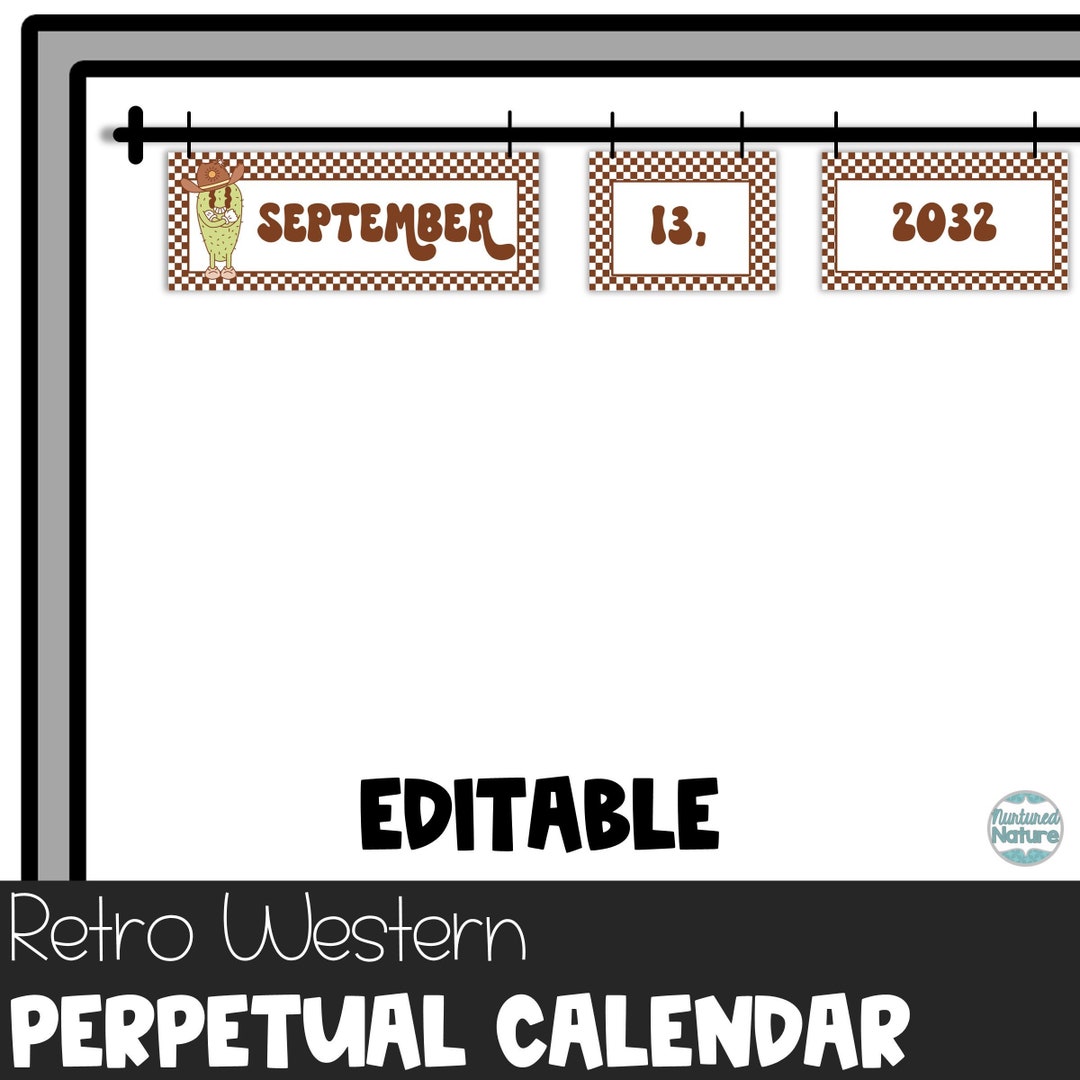 Editable Calendar, Classroom Flip Calendar Set, Western Theme Classroom ...