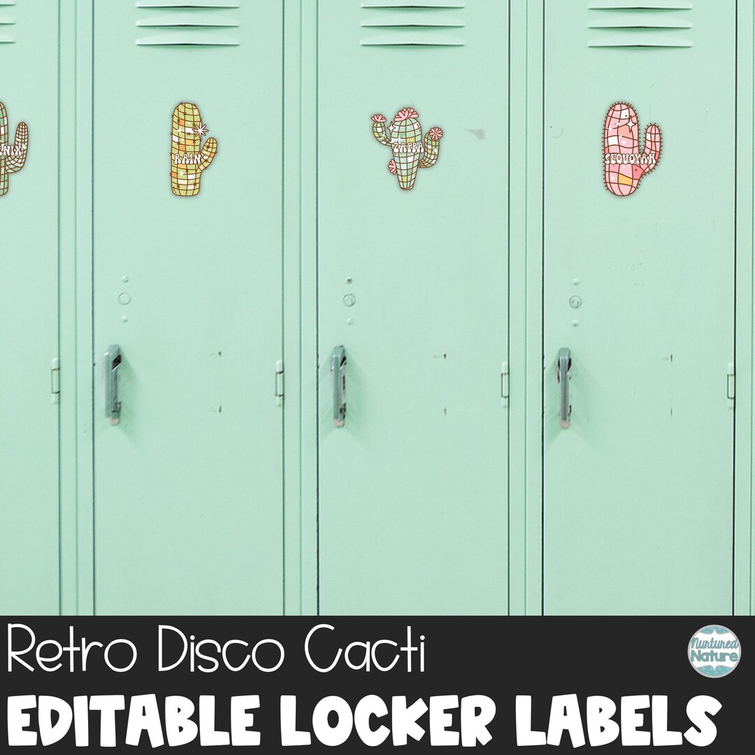 Editable Name Tags for School, Retro Western Cactus Decor, Western ...