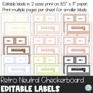 Classroom Labels Editable, Retro Classroom Decor, Neutral Classroom ...