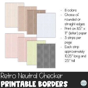 Printable Bulletin Board Border, Retro Classroom Decor Bundle, Neutral ...