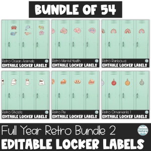 Editable Name Tags for School, Retro Cubby Tags, Back to School ...