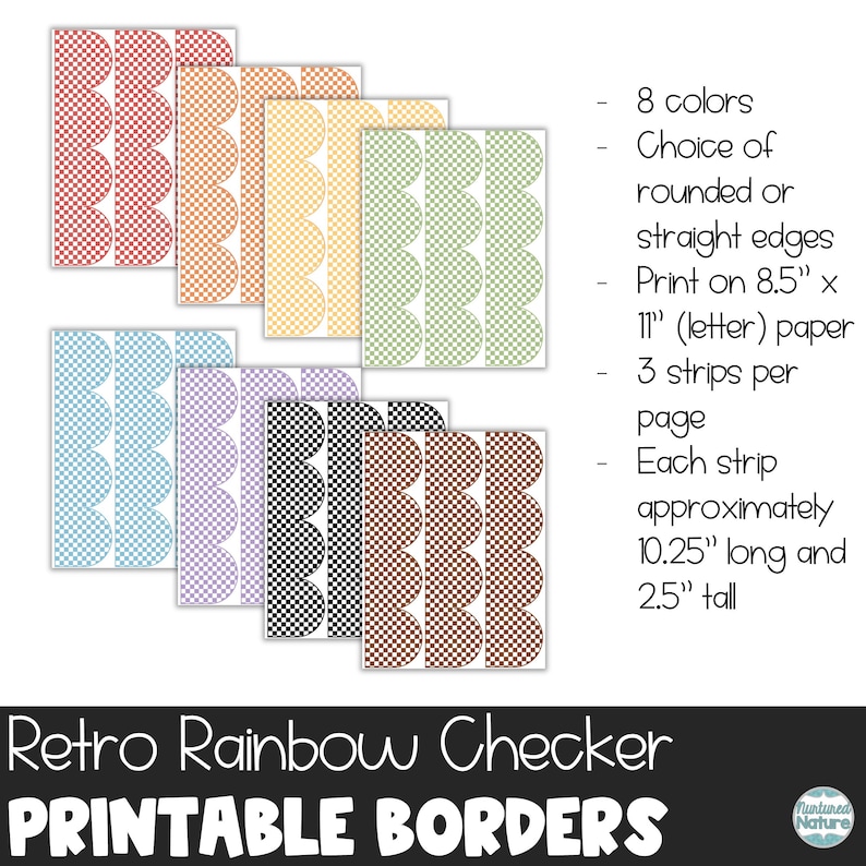 Printable Bulletin Board Border, Retro Classroom Decor Bundle, Rainbow ...