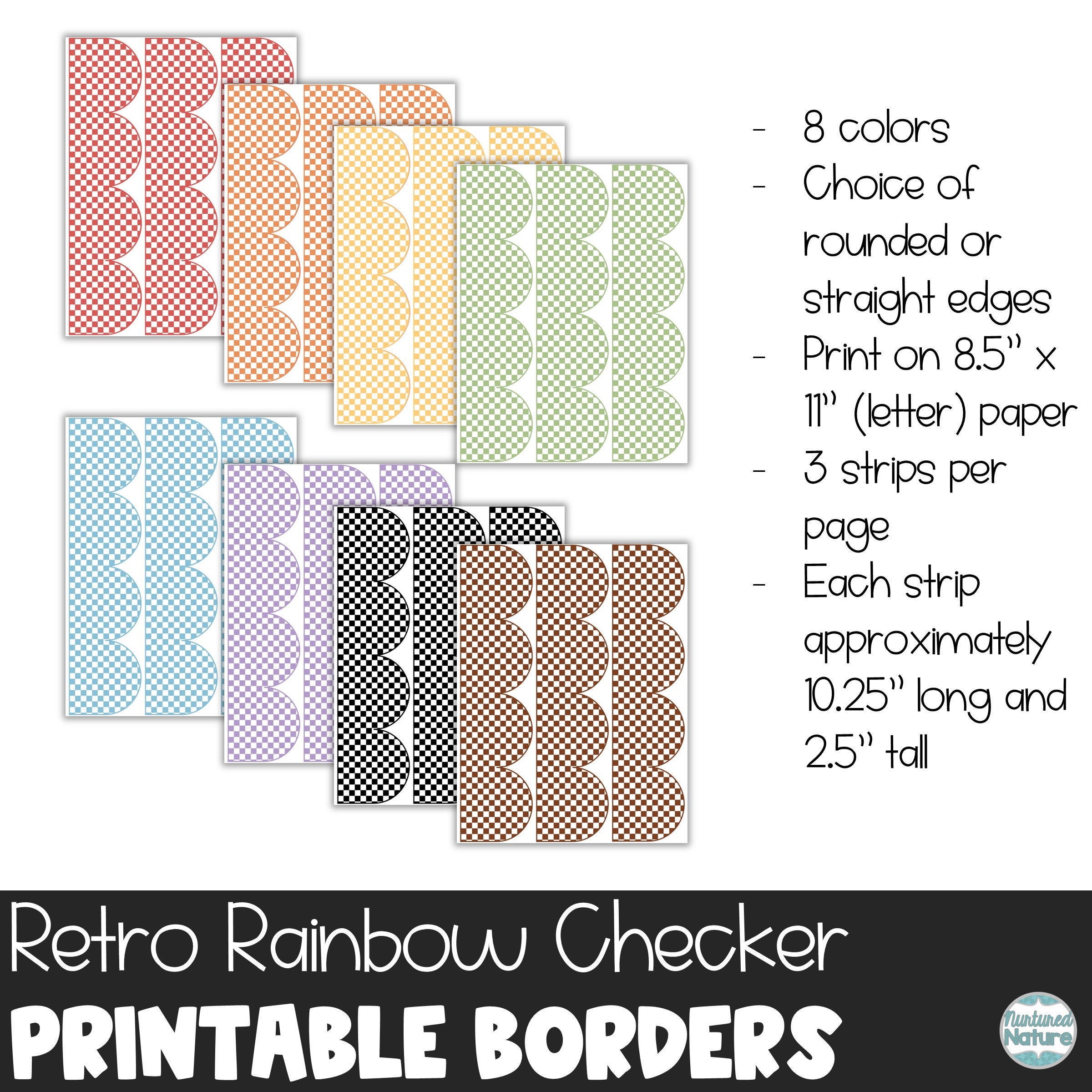 Printable Bulletin Board Border, Retro Classroom Decor Bundle, Rainbow ...