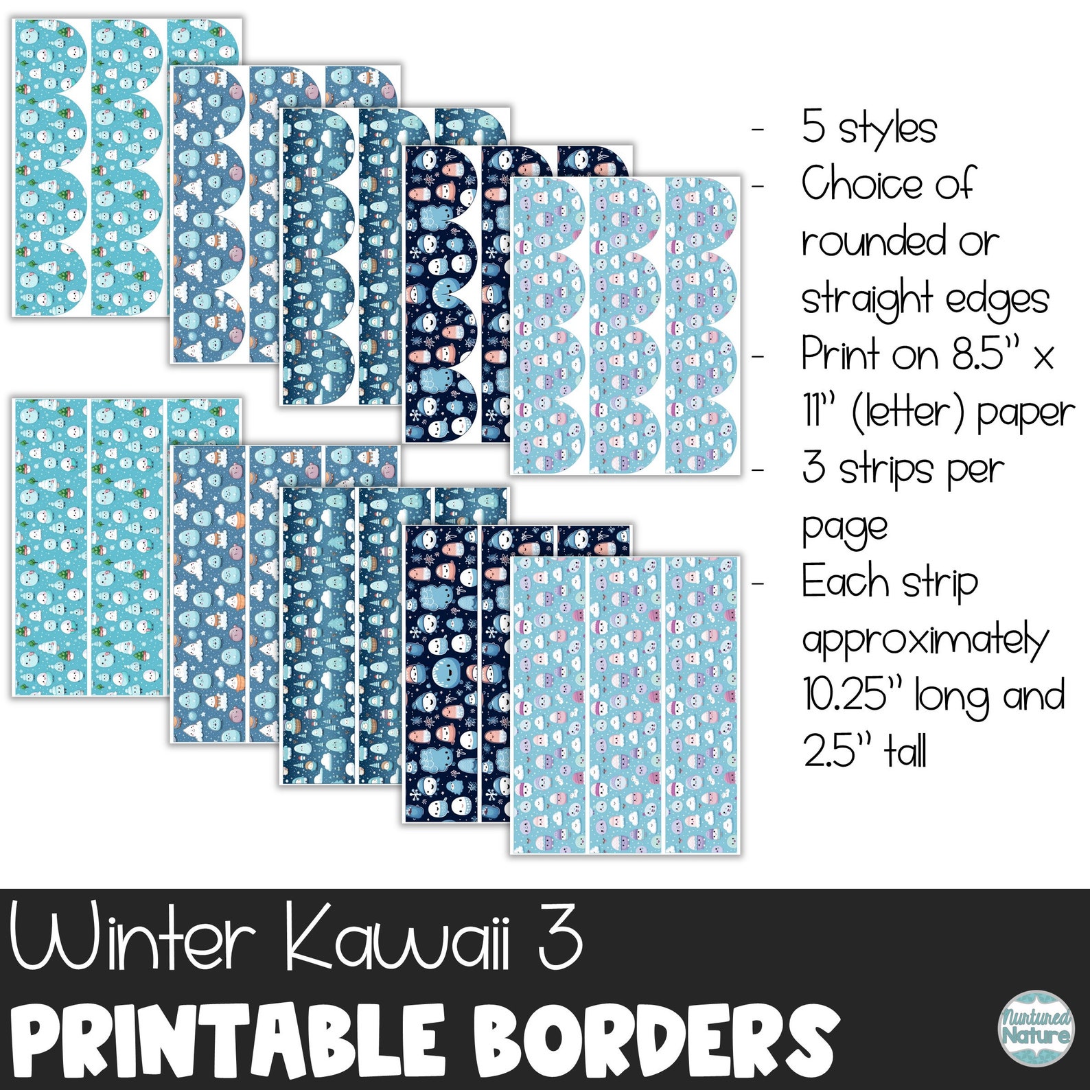 Winter Bulletin Board Border, Kawaii Printable, January Bulletin Board ...