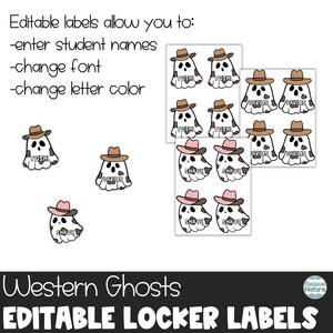 Editable Name Tags for School, Cowboy Ghost, Halloween Name Tags ...